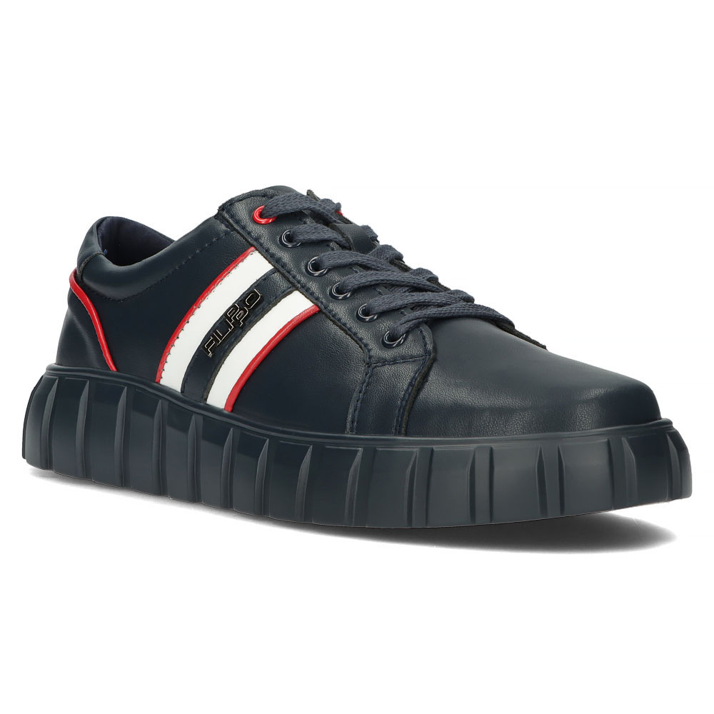 Modré kožené sneakersy Filippo MP944/23 NV - Filippo